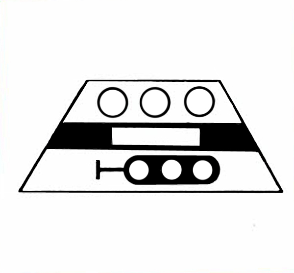 S618A Signalsymbol Hauptsignal 3-begriffig ( Hp0 - Hp1-Hp2 ) für 3 ...
